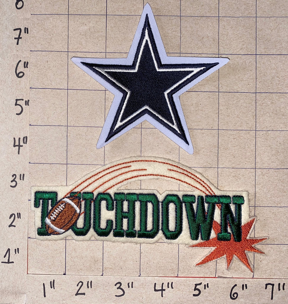 2 DALLAS COWBOYS TOUCHDOWN NFL FOOTBALL PATCH LOT – UNITED PATCHES
