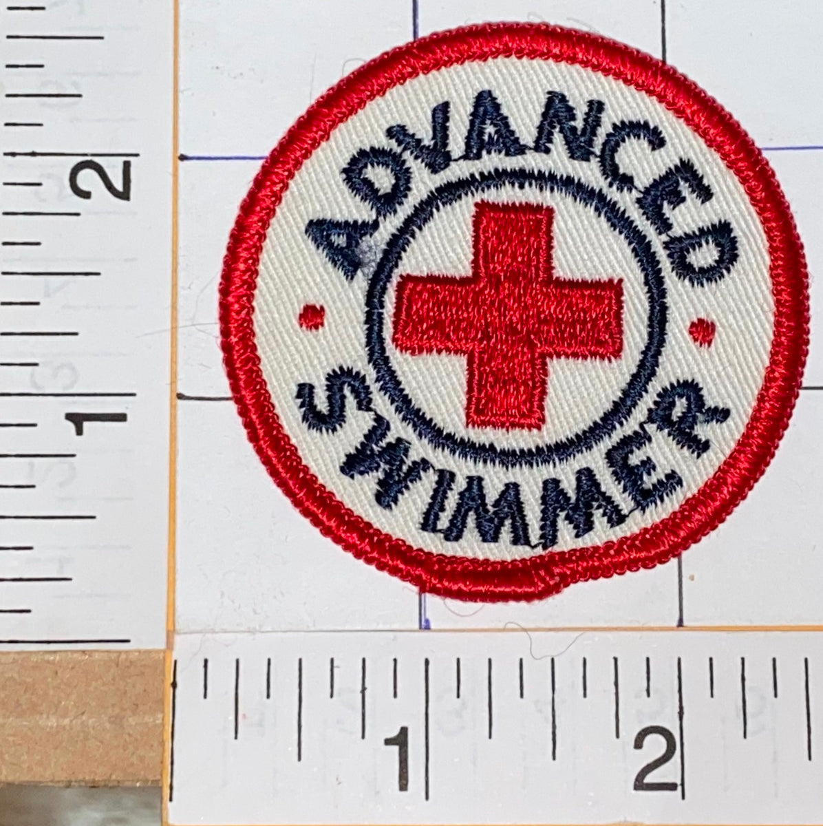 1 VINTAGE RED CROSS ADVANCED SWIMMER EMBLEM CREST PATCH – UNITED PATCHES
