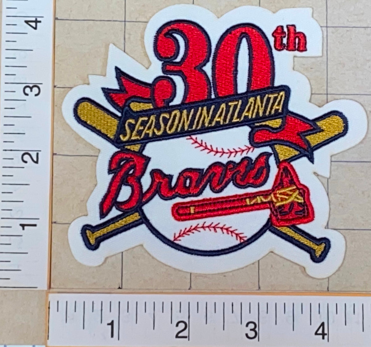 ATLANTA BRAVES 30TH ANNIVERSARY MLB BASEBALL CREST EMBLEM PATCH ...
