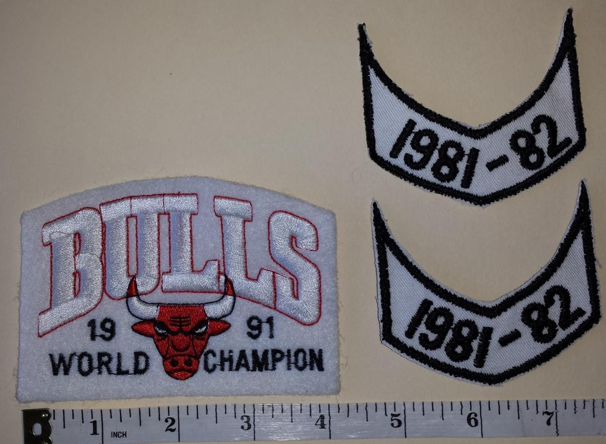3 CHICAGO BULLS 1991 & 1981 NBA BASKETBALL CHAMPIONS CREST PATCH LOT ...