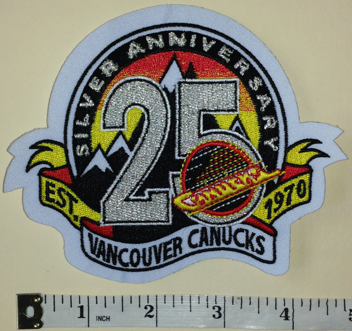 1970 VANCOUVER CANUCKS 25TH SILVER ANNIVERSARY NHL HOCKEY EMBLEM PATCH ...