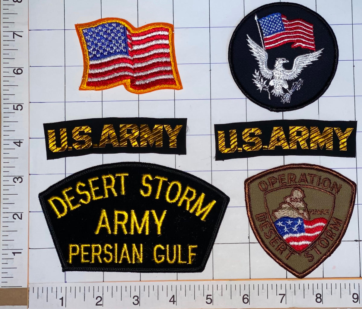 6 US DESERT STORM US ARMY PERSIAN GULF THE GULF WAR CREST PATCH LOT ...