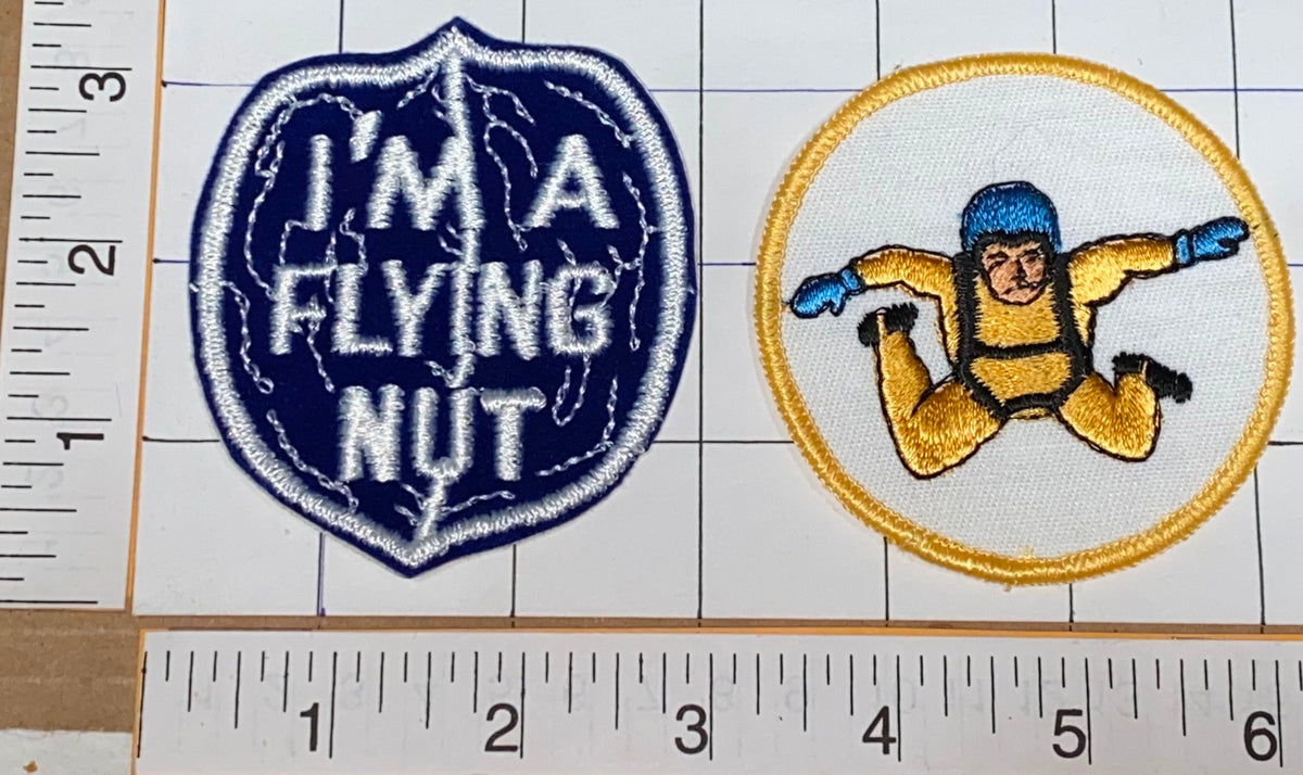FLYING SKYDIVER SKYDIVING PARACHUTING FREEFALL CREST EMBLEM PATCH LOT ...