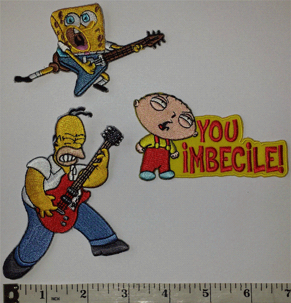 THE SIMPSONS HOMER SPONGE BOB FAMILY GUY PLAYING GUITAR MUSIC PATCH LO ...