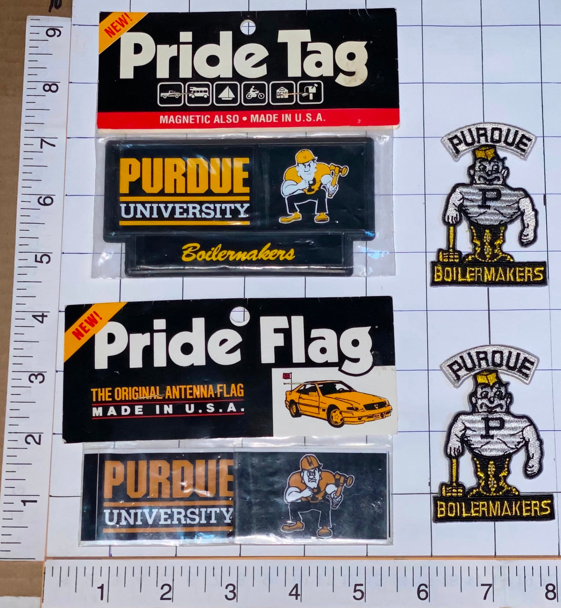4 PURDUE BOILERMAKERS UNIVERSITY NCAA PRIDE FLAG TAG PATCH LOT – UNITED ...