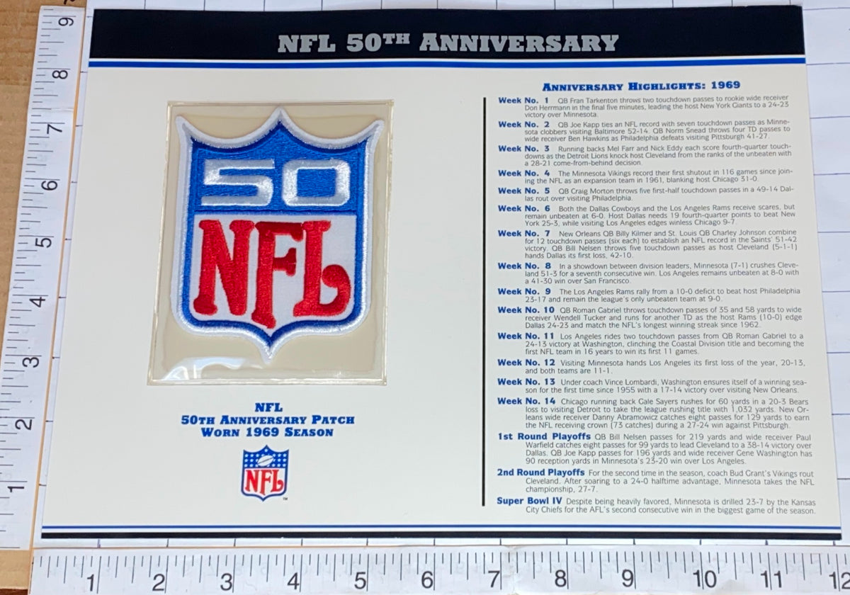 NFL 50TH ANNIVERSARY NATIONAL FOOTBALL LEAGUE WILLABEE & WARD STAT & P ...