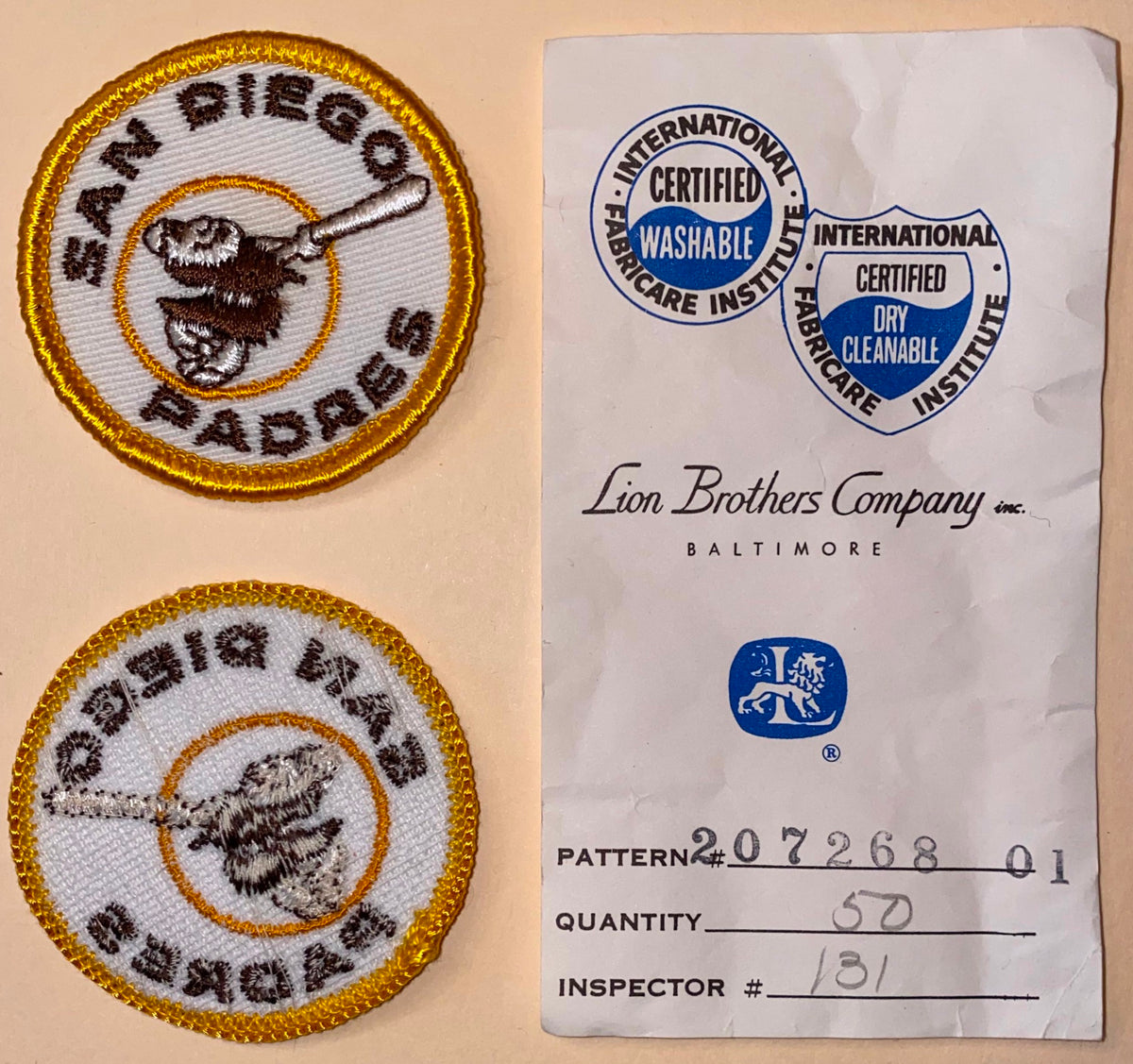 1 VINTAGE SAN DIEGO PADRES MLB BASEBALL 2" EMBROIDERED CREST PATCH ...