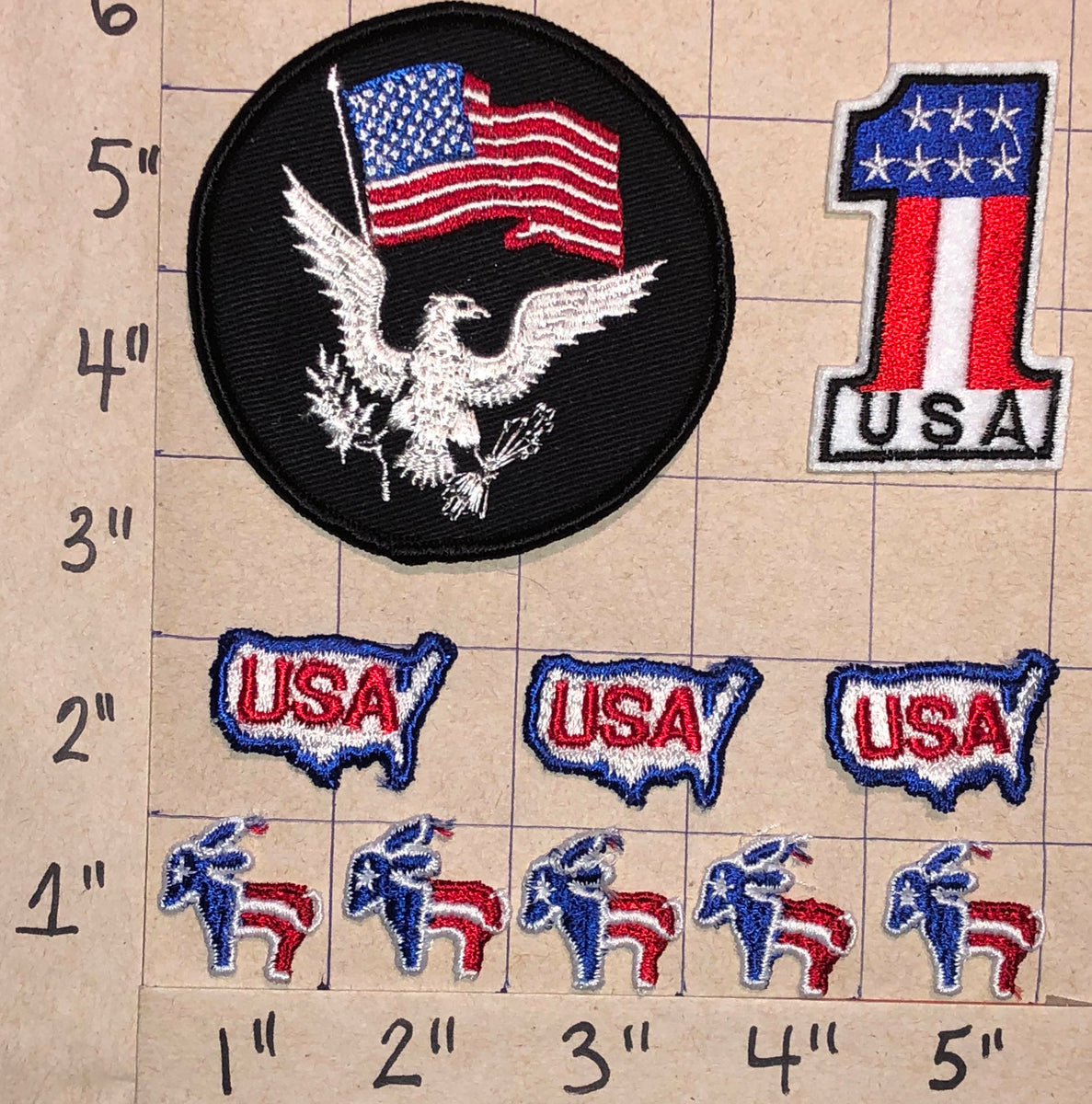 10 THE DEMOCRATIC PARTY POLITICAL USA PATRIOTIC FLAG EAGLE CREST PATCH ...