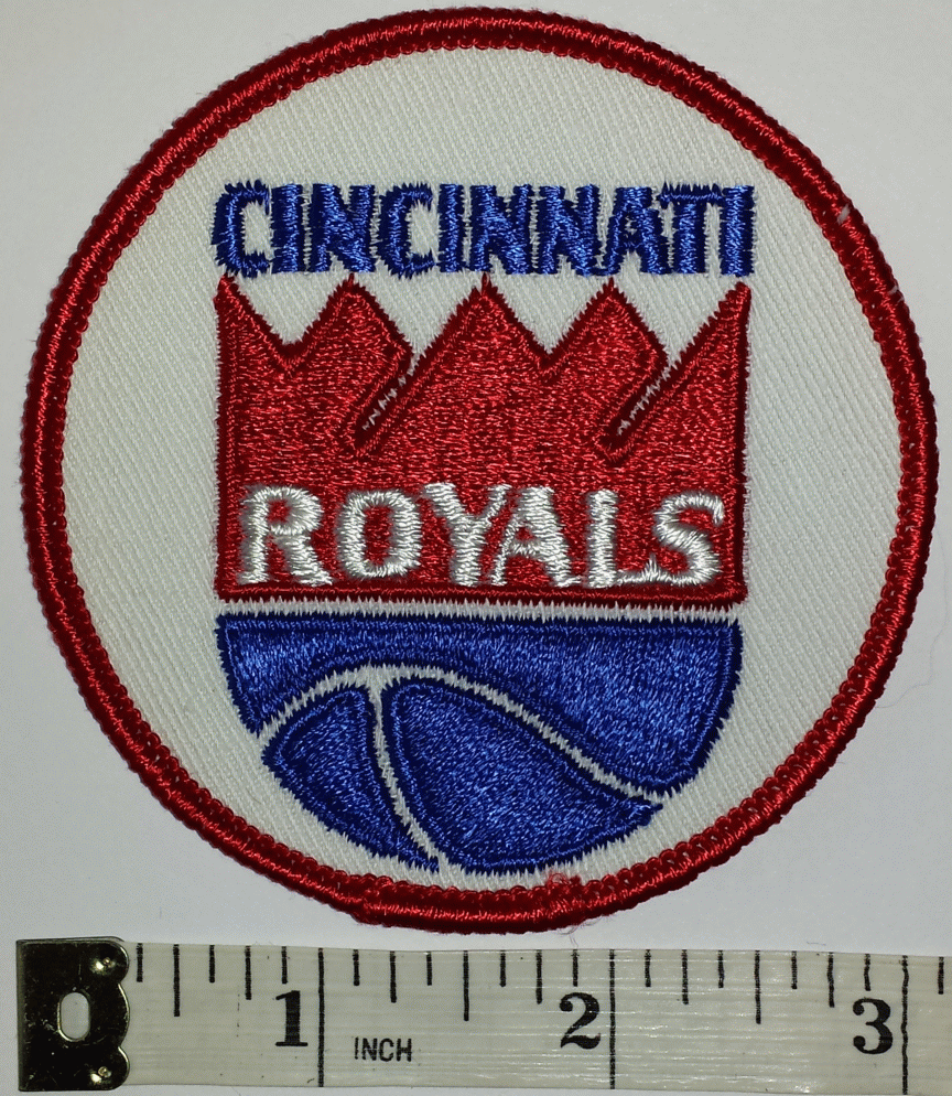 1 VINTAGE CINCINNATI ROYALS NBA ABA BASKETBALL 3" CREST EMBROIDERED PA ...