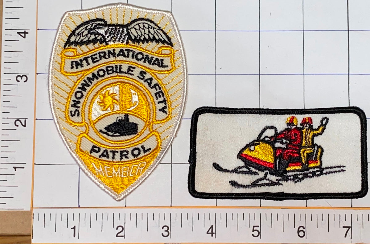 2 VINTAGE INTERNATIONAL SNOWMOBILE SAFETY PATROL SKI DOO SNOWMOBILING ...