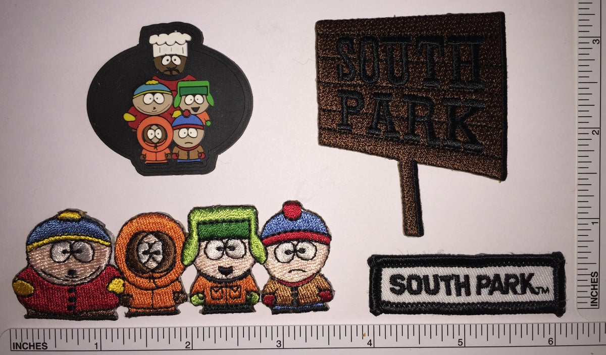 4 SOUTH PARK COMEDY CENTRAL ANIMATED SITCOM PATCH LOT KENNY KYLE CARTM ...