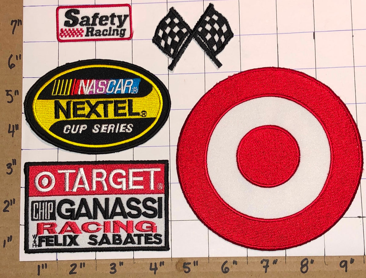 5 RARE TARGET GANASSI FELIX SABATES NASCAR RACING NHRA CREST EMBLEM PA ...