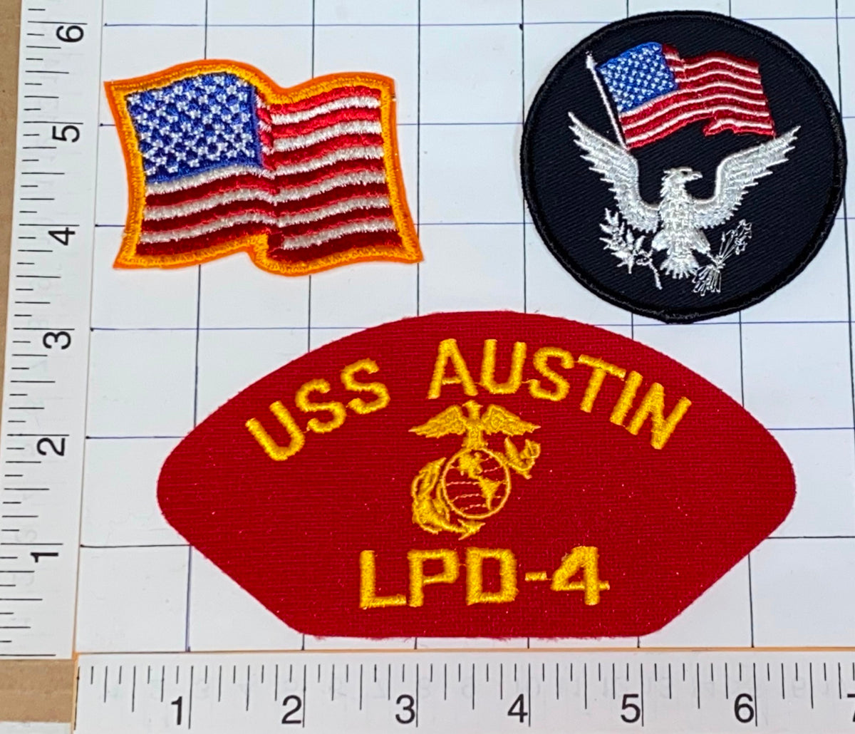 3 USS AUSTIN LPD-4 AMPHIBIOUS TRANSPORT DOCK SHIP US NAVY CREST PATCH ...