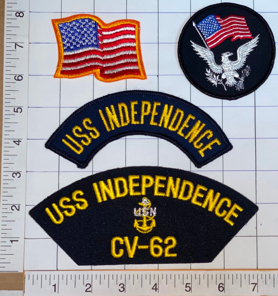 4 RARE USS INDEPENDENCE CV-62 AIRCRAFT CARRIER CREST FREEDOM PATCH LOT ...